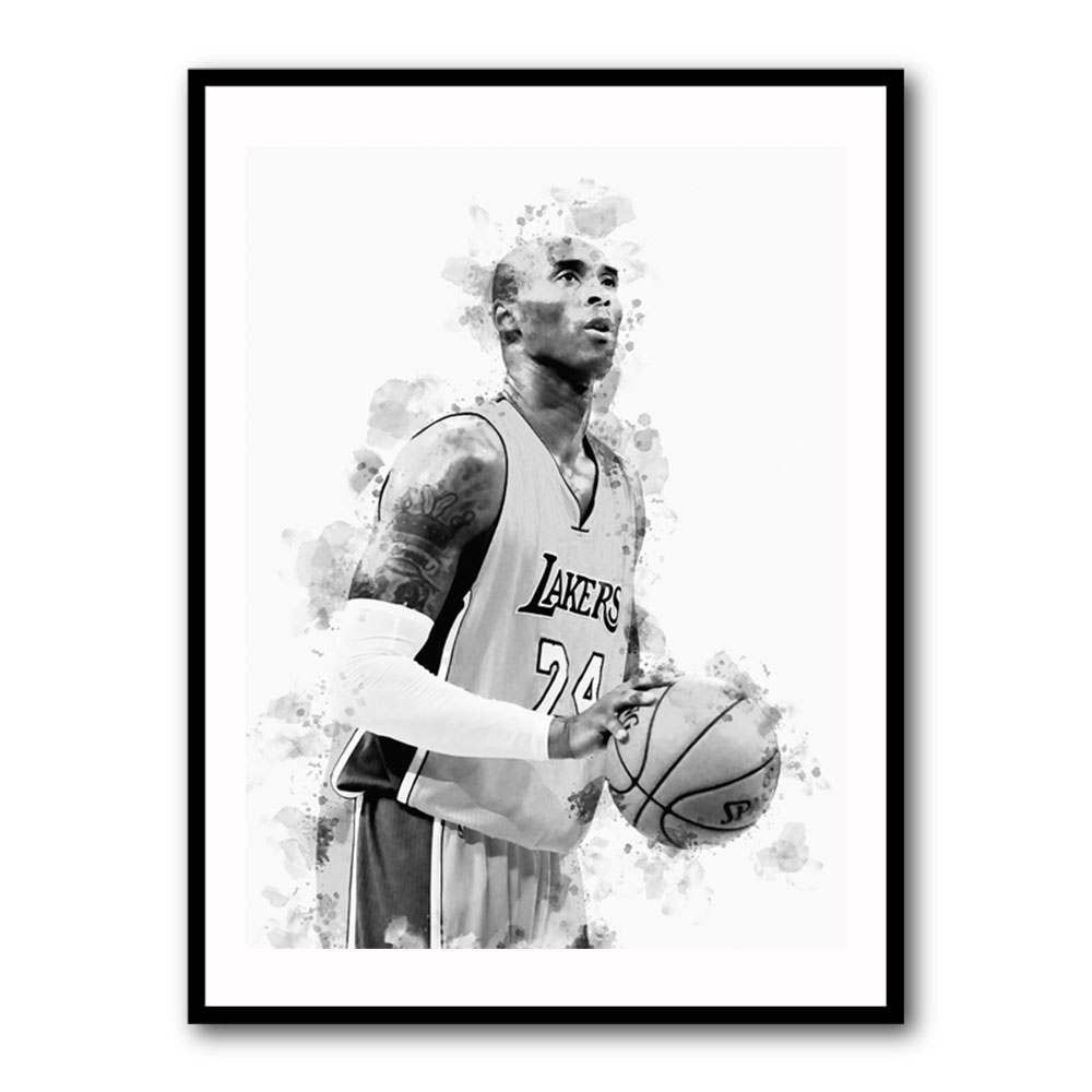 Kobe Bryant Mono Abstract Wall Art
